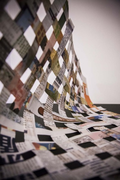 Newspaper Quilt on Hanger - Avoid Obvious Architects
